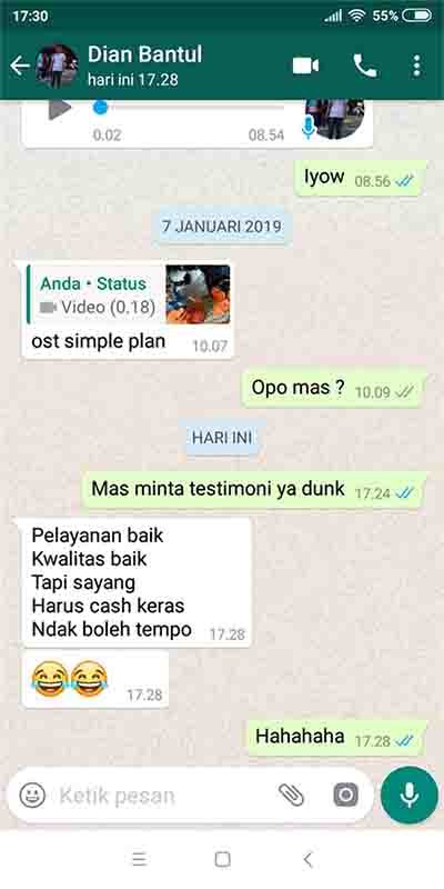 Testimoni Pelanggan – Karya Bintang Abadi
